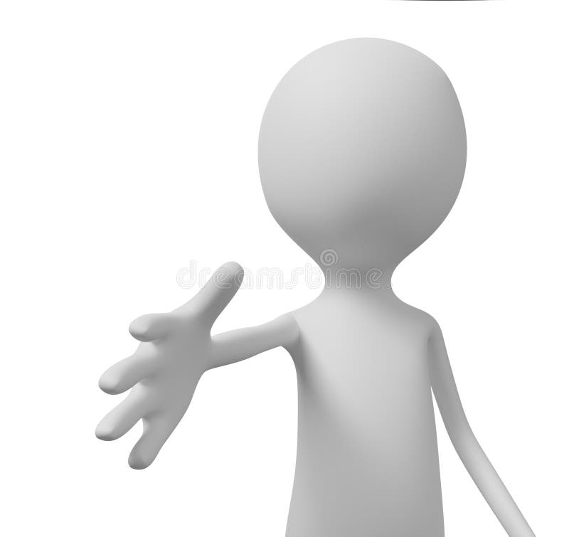 3d man - Pay attention stock illustration. Illustration of design ...