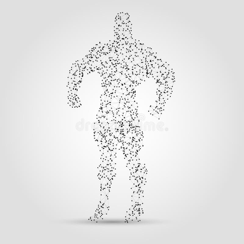 Abstract Human Figure from Dots and Lines. Hero Abstract Figure Stock ...