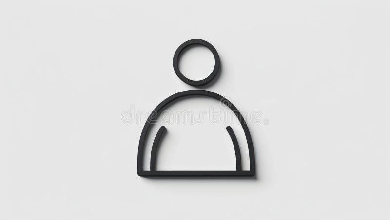 Abstract Human Figure Icon: Minimalist Black Outline Design for User ...
