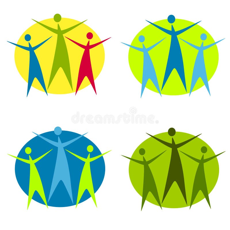 Abstract Human Figure Logos 2 Stock Illustration - Illustration of ...