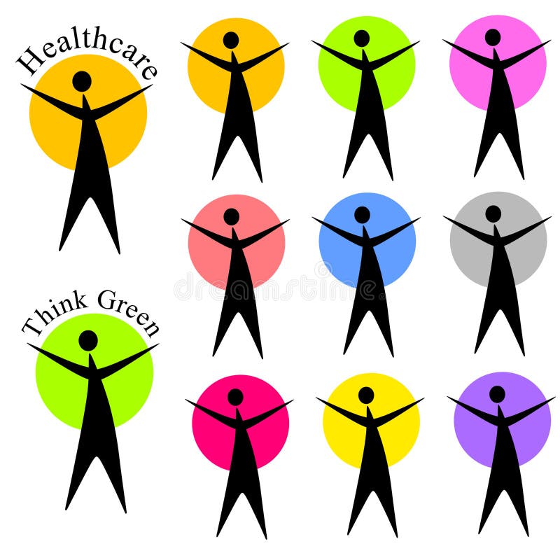 Abstract Human Figure Logos or Icons Stock Illustration - Illustration ...