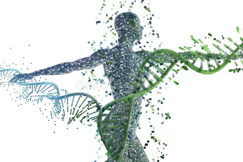 Abstract Human Figure Made of DNA Strands, Representing Human Genetics ...