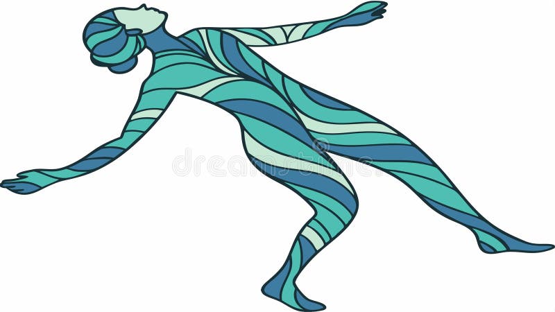 Abstract Human Figure with Wavy Patterns, Vector Design Generative AI ...