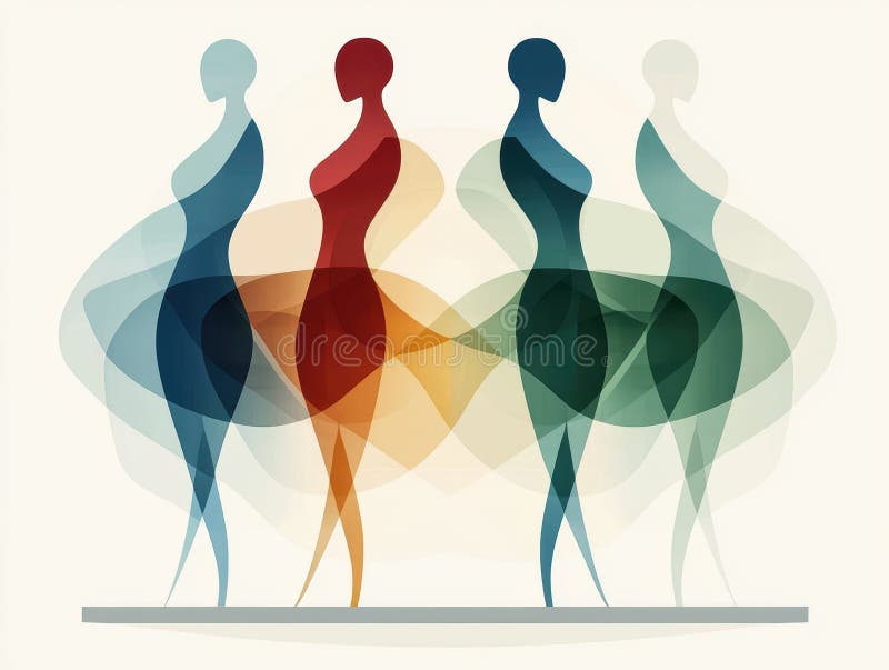 Abstract Human Figures in Motion Stock Illustration - Illustration of ...