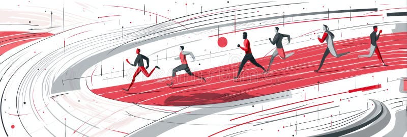 Dynamic Representation of Runners on a Track Showcasing Minimal Energy ...