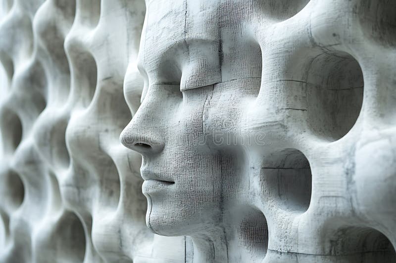 Abstract Human Form Art Sculpture with Openwork Pattern in Neutral ...