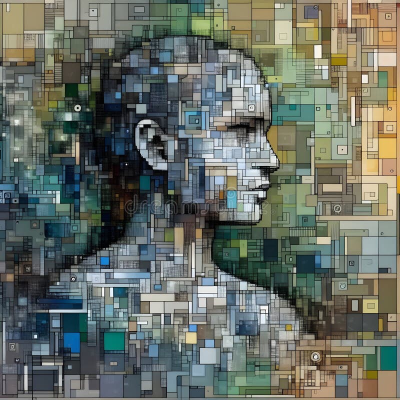 Abstract Human Form in Geometric Patterns Stock Image - Image of ...