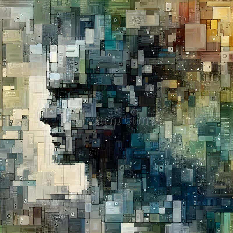 Abstract Human Form in Geometric Patterns Stock Image - Image of ...