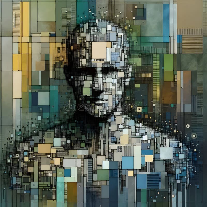 Abstract Human Form in Geometric Patterns Stock Image - Image of ...