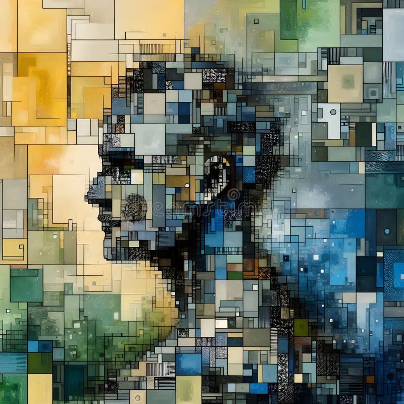 Abstract Human Form in Geometric Patterns Stock Image - Image of ...