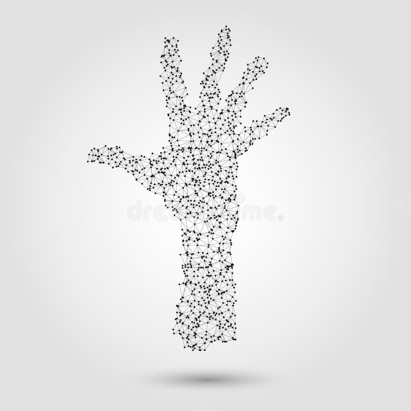 Abstract Human Hand from Dots and Lines Stock Vector - Illustration of ...