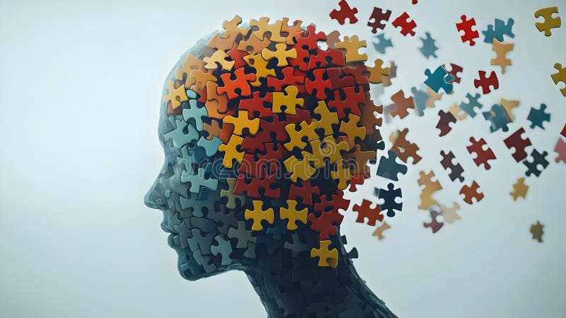 Human Head Puzzle Pieces Abstract Concept Mental Health Mind Brain ...