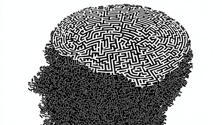 Abstract Human Head Maze Illustration Stock Image - Image of thought ...