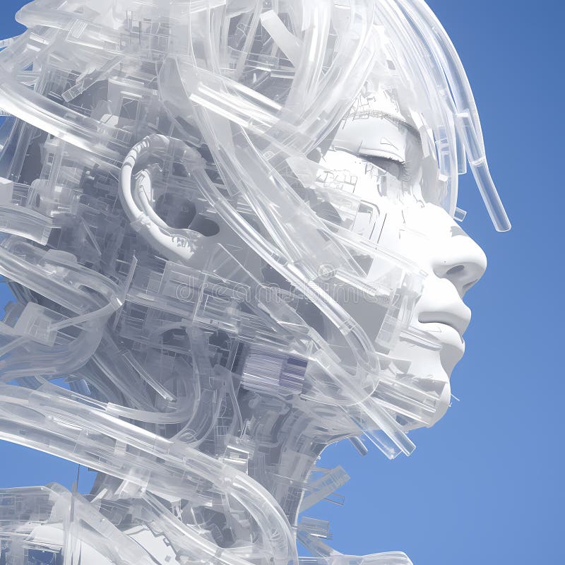 Abstract Human Head Sculpture Crafted from Transparent Materials Stock ...