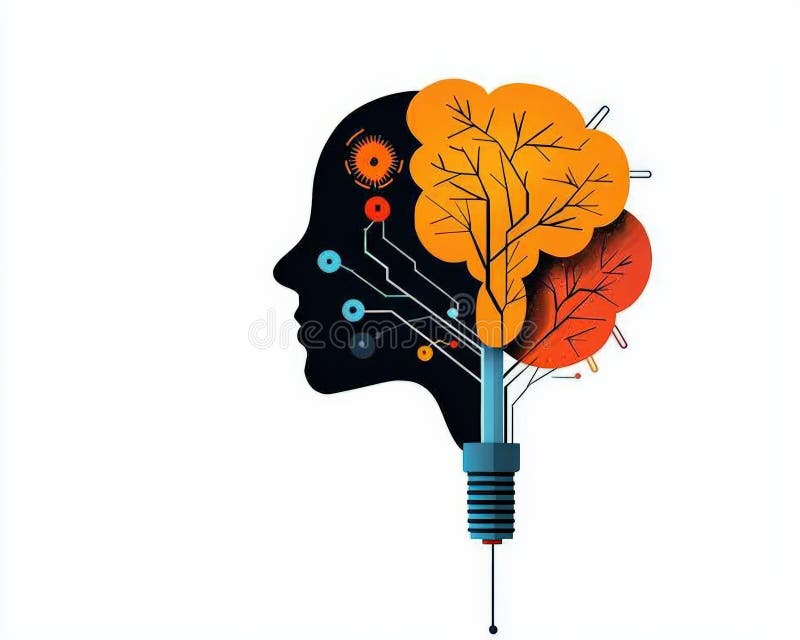 Abstract Human Head Technology Illustration Stock Illustration ...