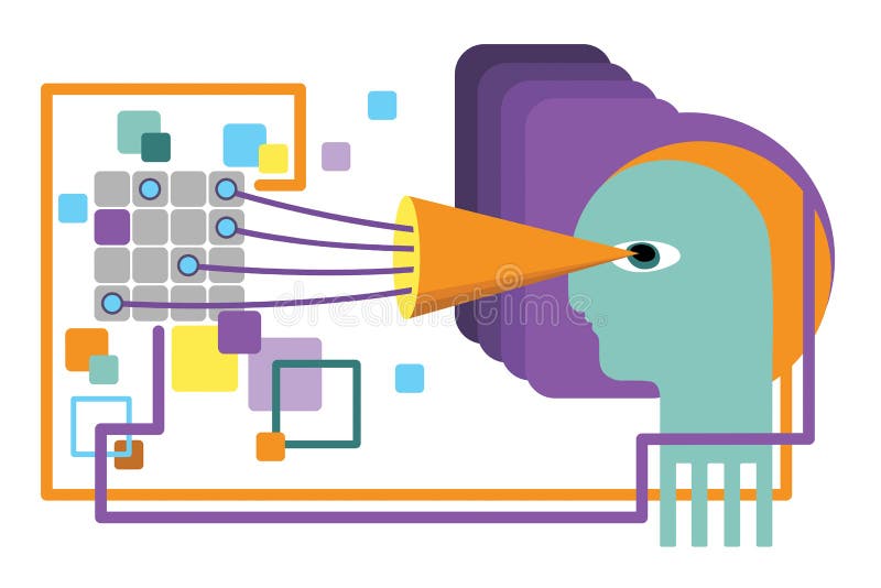 Abstract Human Head. Visual Information Concept. Modern Geometric ...