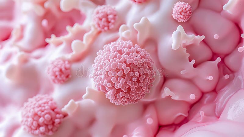 Abstract Human Mucosa with Harmful and Beneficial Bacteria and ...