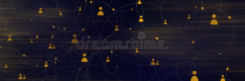 Abstract Human Network Connection in Geometric Line Stock Illustration ...