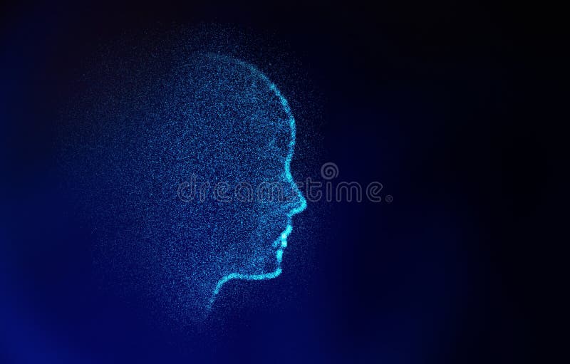 Abstract Human Shape. Virtual Model on Blue, Artificial Stock ...