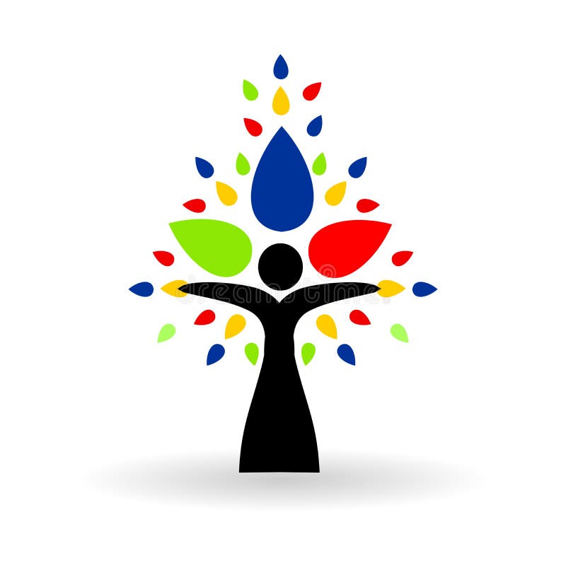 Abstract Human Tree with Leaves. Stock Vector - Illustration of ...