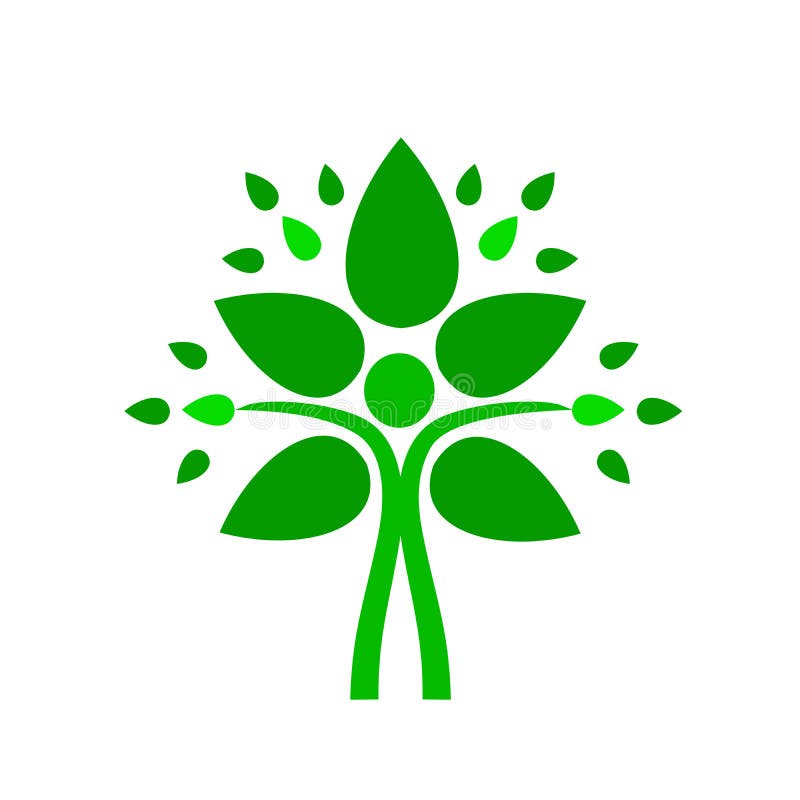 Abstract Human Tree with Leaves. Stock Vector - Illustration of spring ...