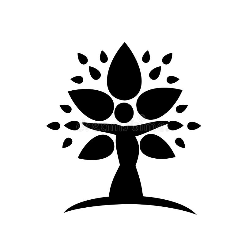 Abstract Human Tree with Leaves. Stock Vector - Illustration of plant ...