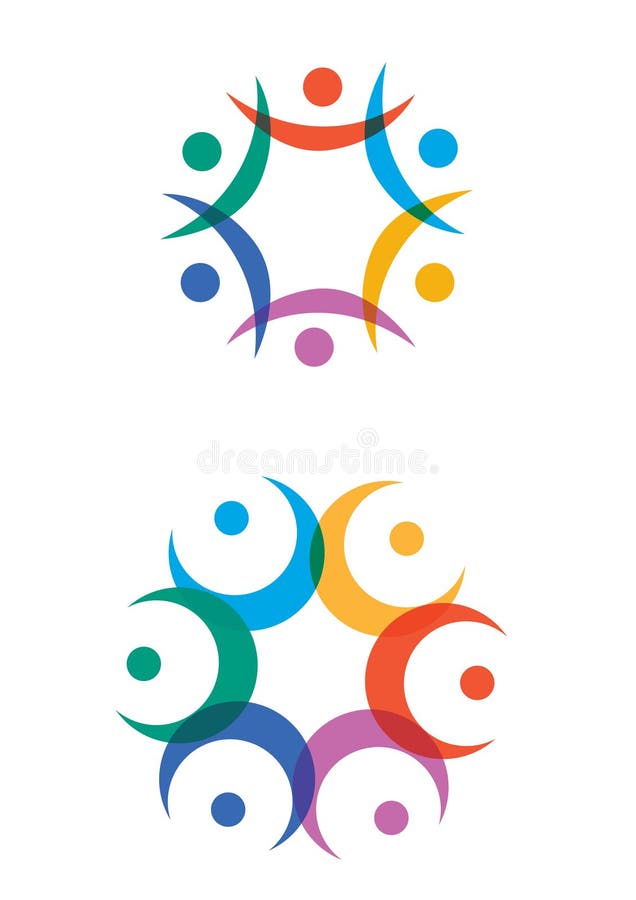 Colorful humanity logos stock illustration. Illustration of teamwork ...