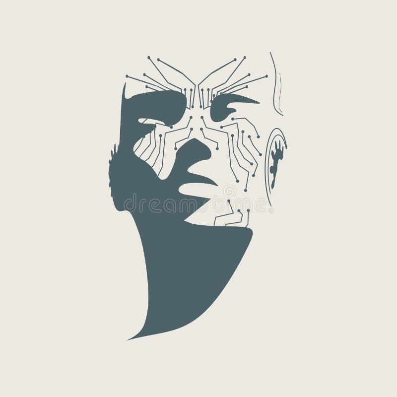 Abstract humanoid robot stock vector. Illustration of mascot - 118554139