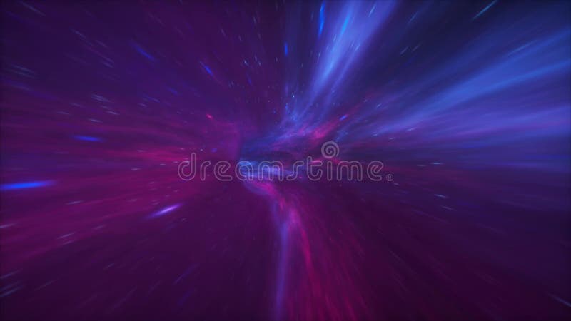 Abstract Hyper Jump into Another Galaxy. Warp Tunnel Wormhole Moving in ...