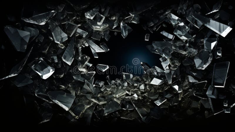 Abstract Hyperrealistic Broken Dark Glass 3d Art Concept Banner Design ...