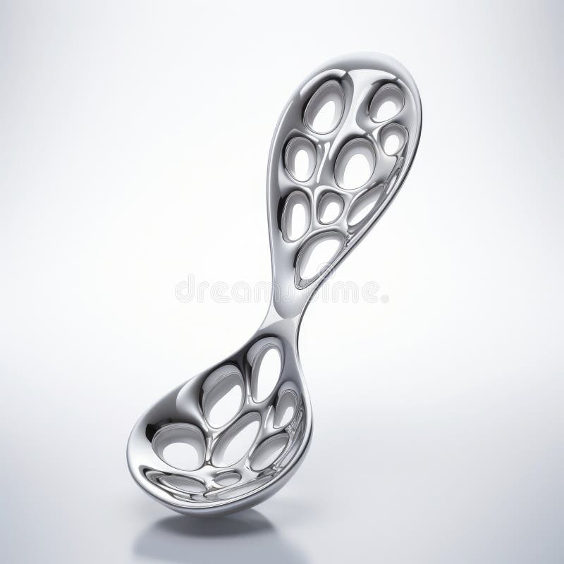 Abstract Hyperrealistic Spoon with Organic Biomorphic Design Stock ...