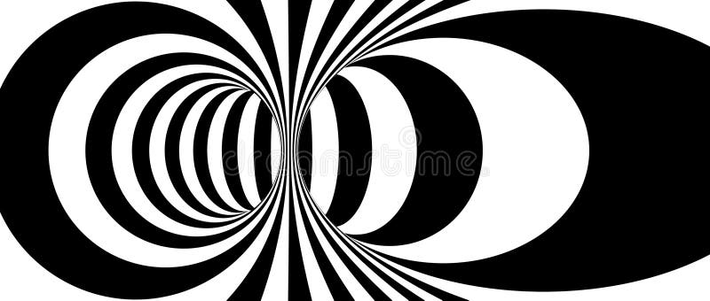 Abstract Hypnotic Distorted Lines Background. Black and White Optical ...