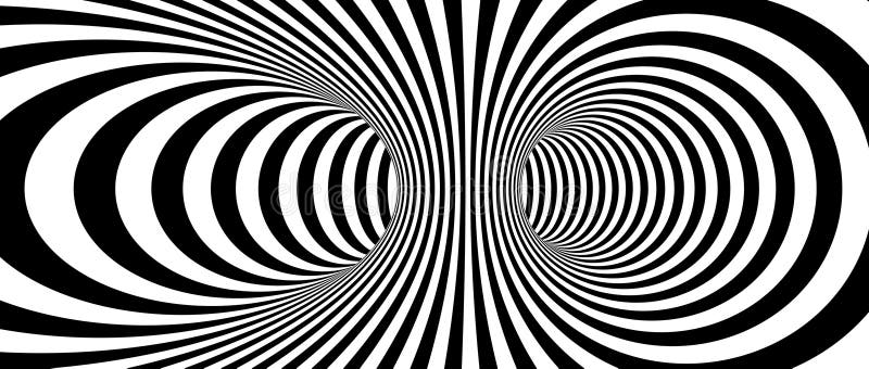 Abstract Hypnotic Distorted Lines Background. Black and White Vertical ...