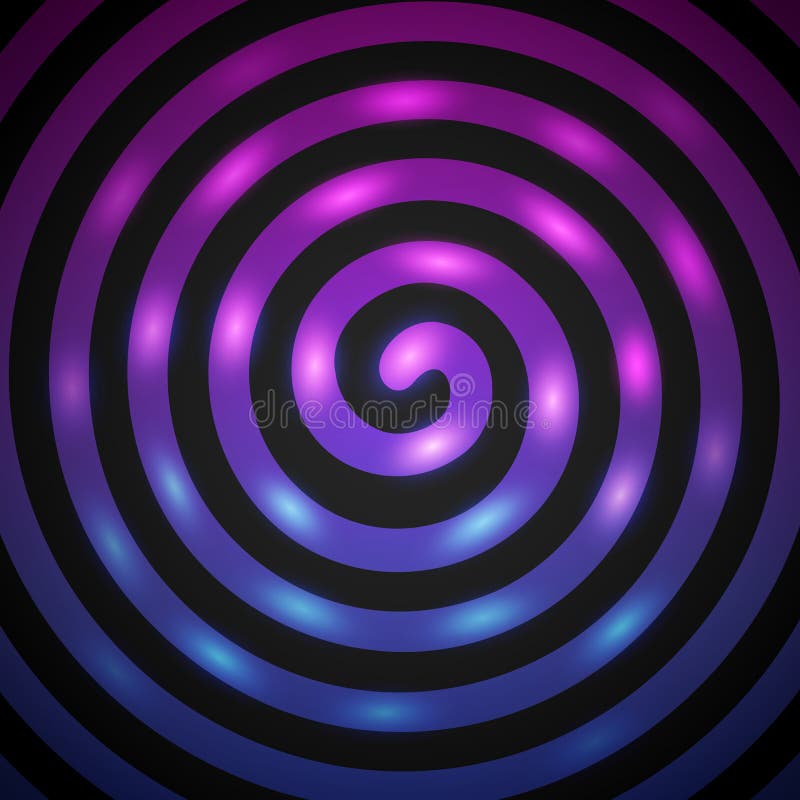 Abstract Hypnotic Spiral Neon Background Stock Illustration ...