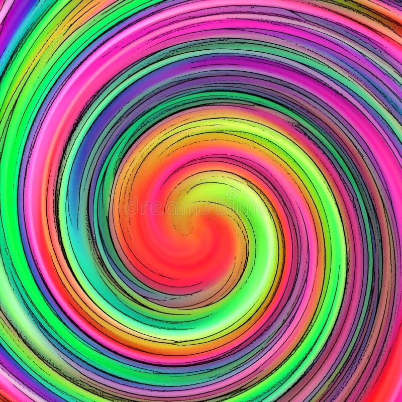 Abstract Hypnotic Swirl stock illustration. Illustration of burning ...