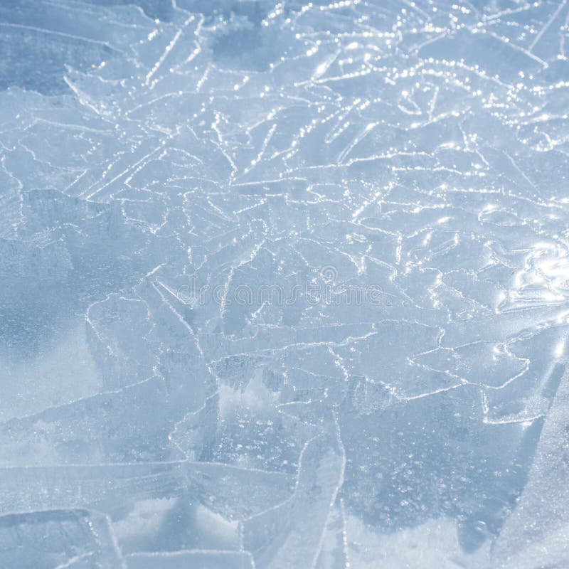 Abstract Ice Background. Blue Background with Cracks on the Ice Surface ...
