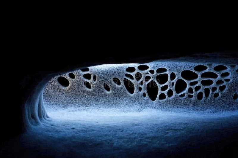 Abstract Ice Cave with Natural Light and Unique Hole Patterns Stock ...