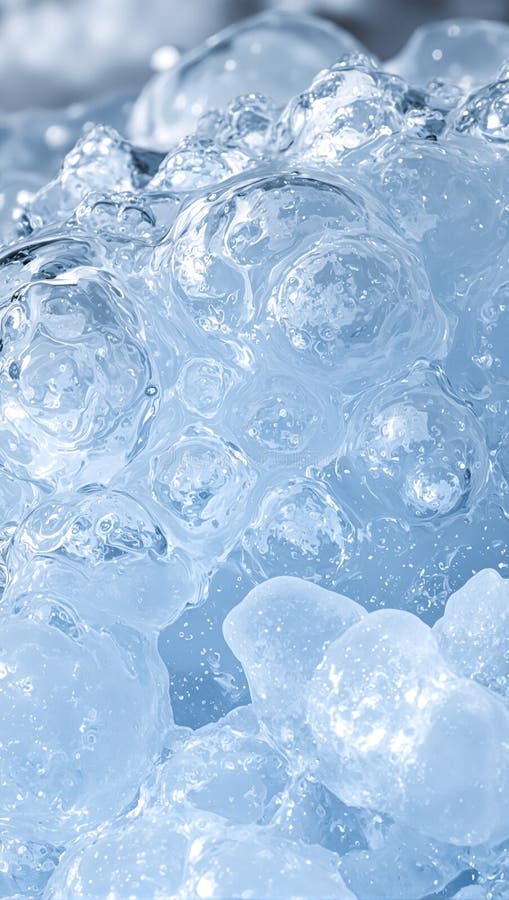 Abstract Ice Macro with Air Bubbles Reflecting Light Stock Illustration ...
