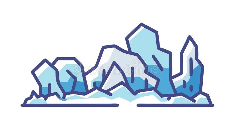 Abstract Ice Mountains Glaciers Icon Vector Art, Vector Design ...