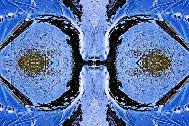 Abstract Ice Pattern and Drawing Appearing on the Surface of the Water ...