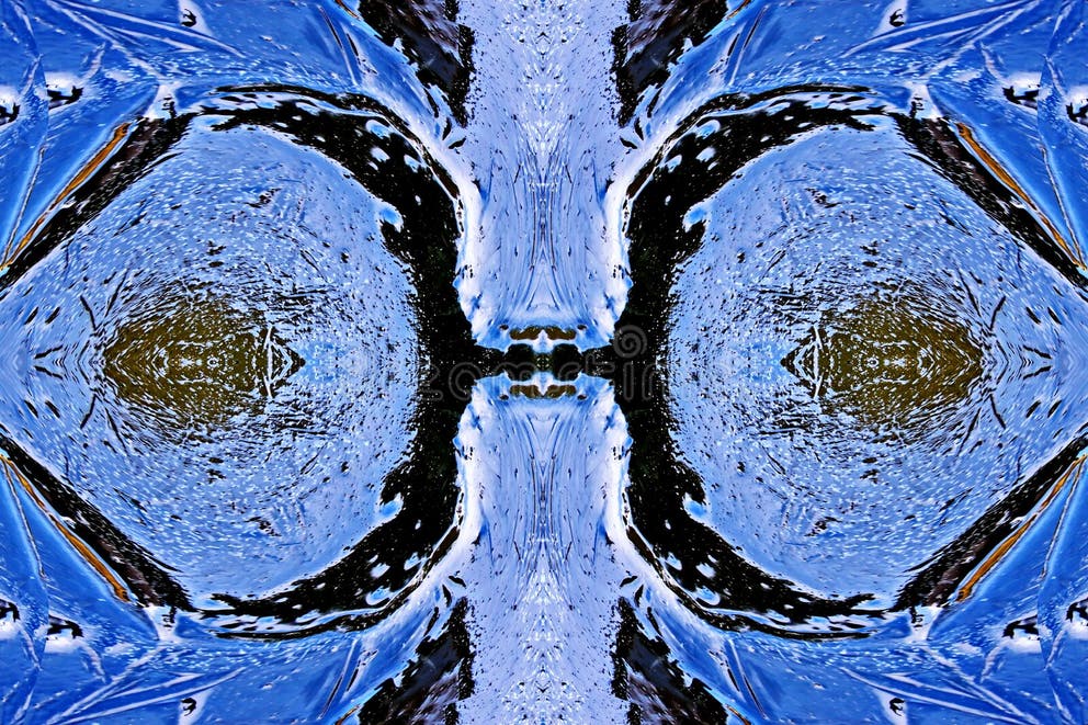 Abstract Ice Pattern and Drawing Appearing on the Surface of the Water ...