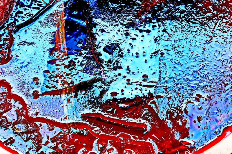 Abstract Ice Pattern and Drawing Appearing on the Surface of the Water ...