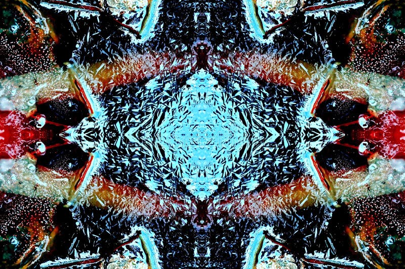 Abstract Ice Pattern and Drawing Appearing on the Surface of the Water ...