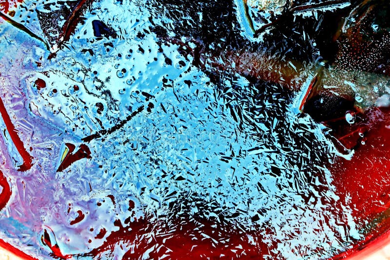 Abstract Ice Pattern and Drawing Appearing on the Surface of the Water ...