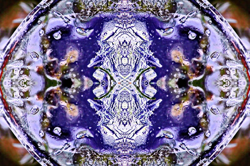 Abstract Ice Pattern and Drawing Appearing on the Surface of the Water ...