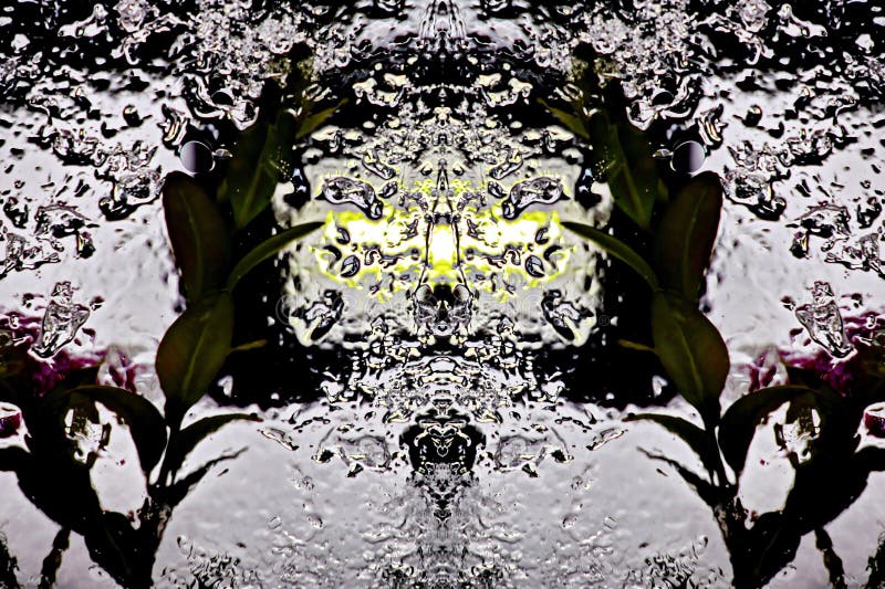 Abstract Ice Pattern and Drawing Appearing on the Surface of the Water ...