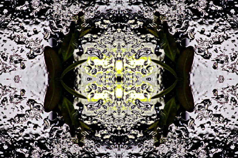 Abstract Ice Pattern and Drawing Appearing on the Surface of the Water ...