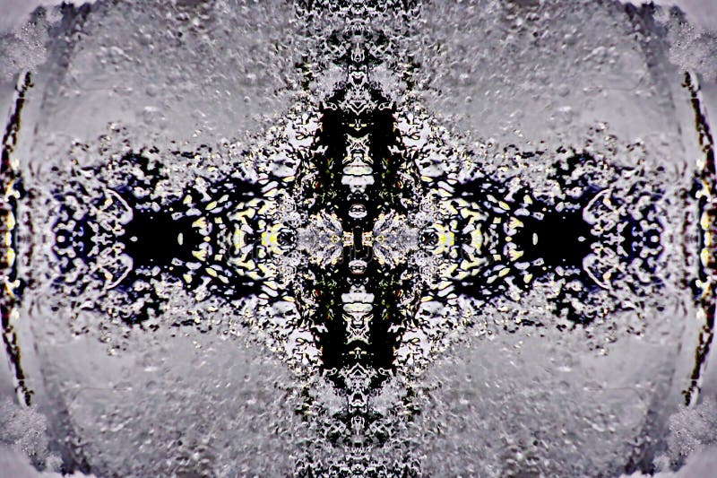 Abstract Ice Pattern and Drawing Appearing on the Surface of the Water ...