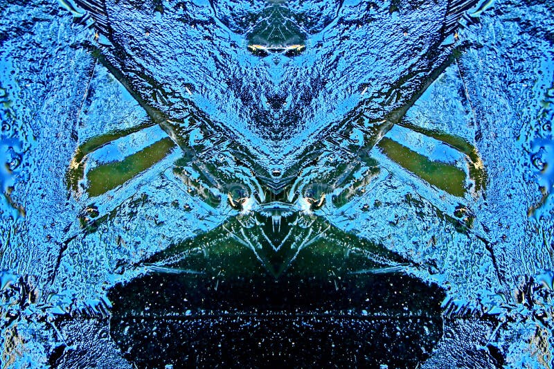 Abstract Ice Pattern and Drawing Appearing on the Surface of the Water ...