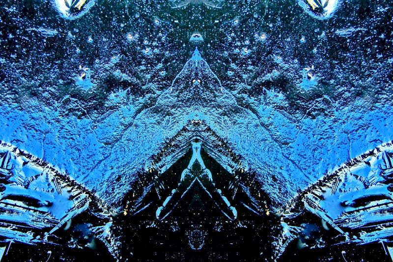 Abstract Ice Pattern and Drawing Appearing on the Surface of the Water ...